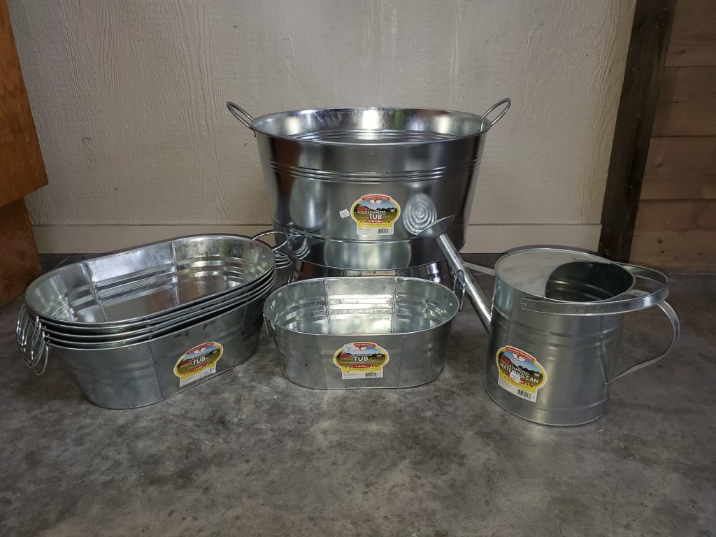 Galvanized Cans and Tubs - Miranda Country Store